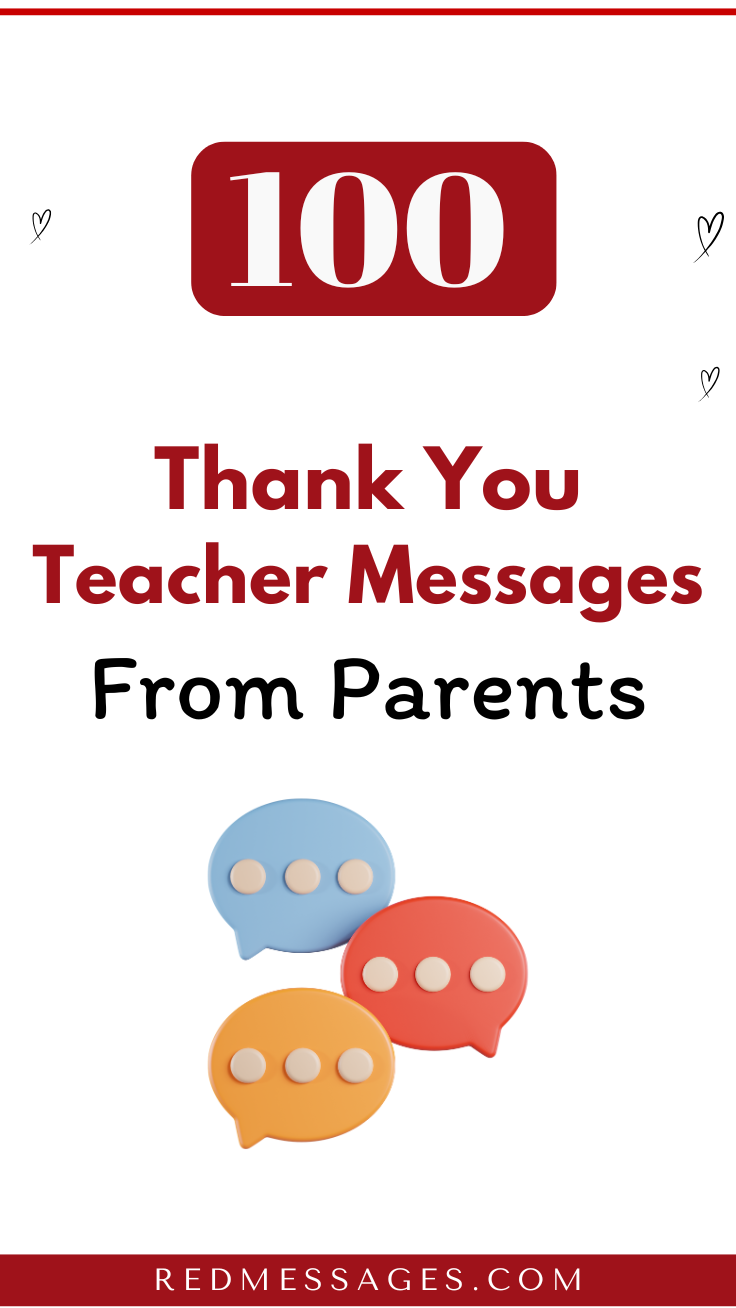 100+ Thank You Teacher Messages From Parents ️ ️ - Red Messages